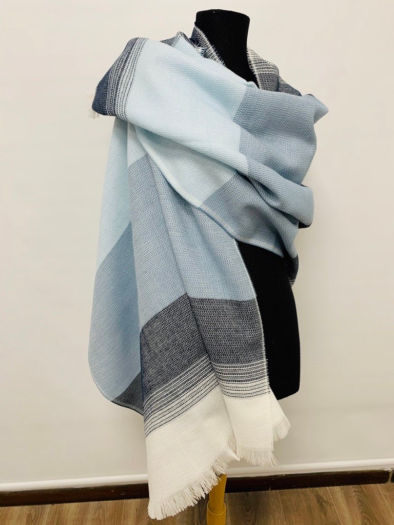 PASHMINA DSN L232-3 crudo-celeste | ALSUR TEXTIL